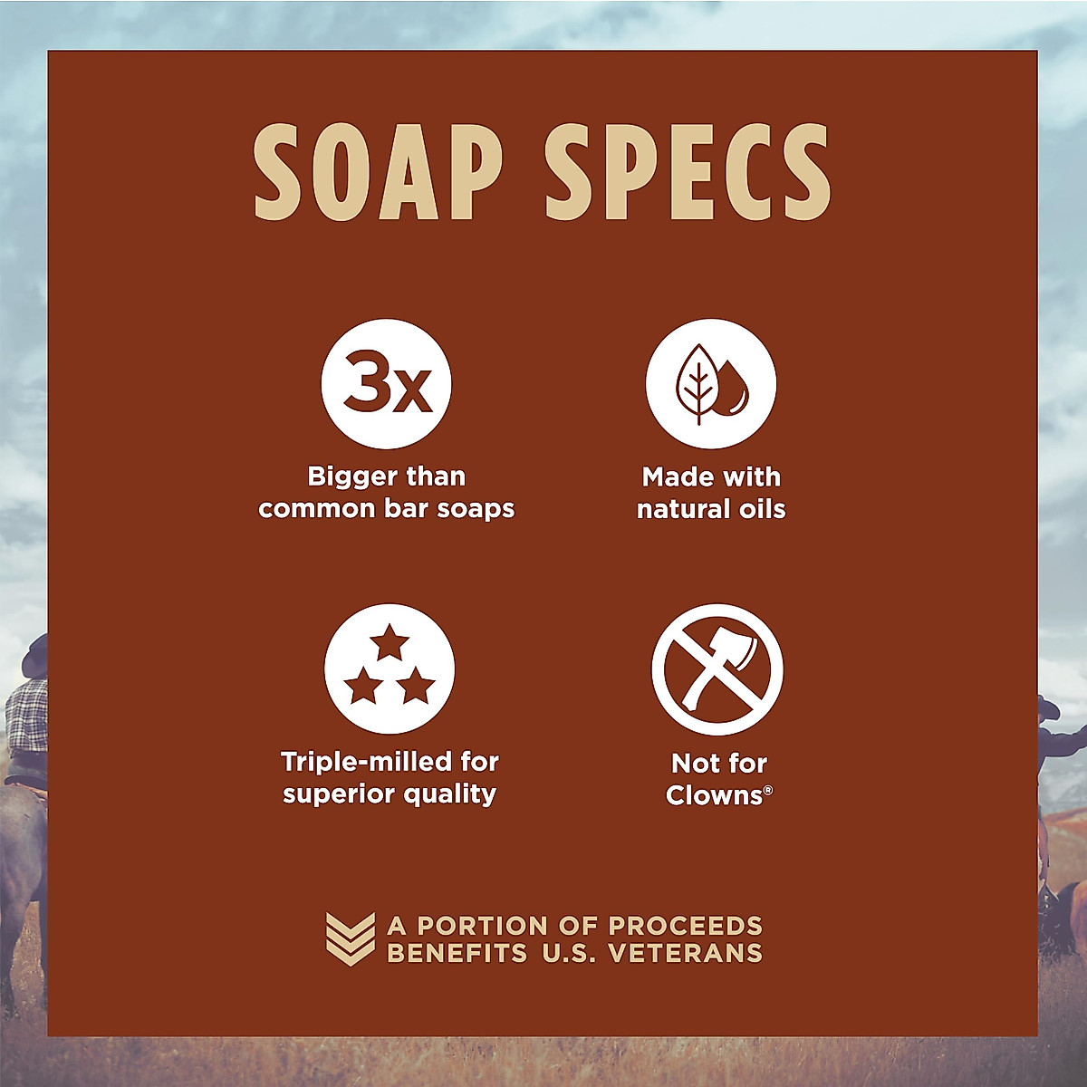 Duke Cannon Supply Co. Big Ass Brick of Soap Bar for Men Leaf + Leather (Amber & Woodsy Scent) Multi-Pack - Superior Grade, Extra Large, Masculine Scents, All Skin Types, Paraben-Free, 10 oz (6 Pack)