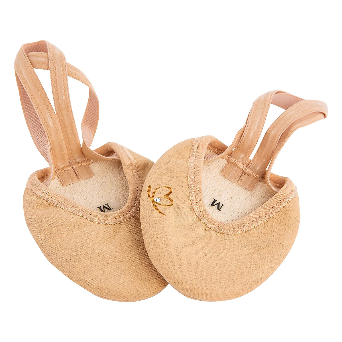 Brilliant Half Toe Shoes for Rhythmic Gymnastics, Ballet, & Dance - Hand Made in Belarus (Medium) Beige
