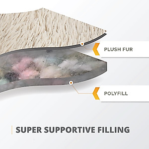 Friends Forever Luna Donut Cat Bed Cave, Soft Faux Fur Hooded Blanket Dog Couch For Indoor Pet, Fluffy Calming Plush Shag, Cozy Round Cushion, Machine Washable Cuddler, Self Warming, Tan, Small (23"x23"x6")