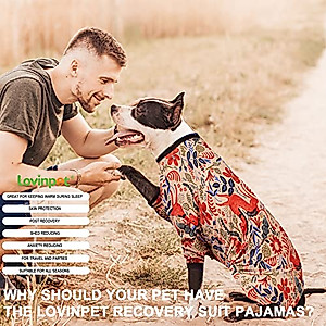 LovinPet Large Breed Dog Pajamas - Lightweight Pullover Full Coverage Dog Pjs, Dog Onesie, Happy Horse Coral Print, Full Coverage Dog Jammies, Pet PJ's/XL