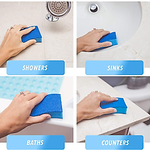 ELITRA HOME Heavy Duty Scrubber Sponge, with Smell Resistant Hydrophilic Foam Technology, Odorless - Blue - (6 Pack)