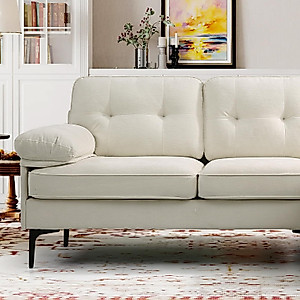 KIMOHOME 81" Modern Sectional Sofas Couches for Living Room, Chenille L-Shape Sofa Couch with w/Chaise, Small Couches for Small Spaces, Sofa with Solid Wood Frame (Beige)