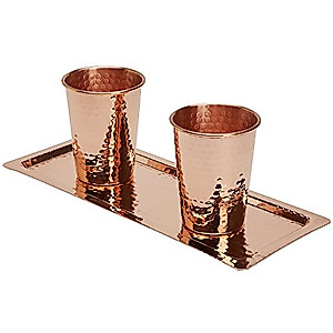 Copperbull Hammered Copper Rectengular Tray (Medium)