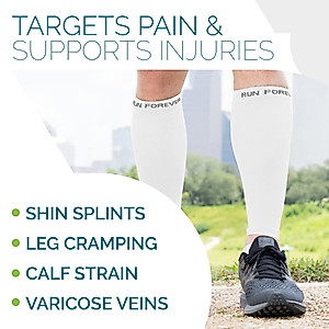 Calf Compression Sleeves For Men And Women - Leg Compression Sleeve - Footless Compression Socks for Runners, Shin Splints, Varicose Vein & Calf Pain Relief - Calf Brace For Running, Cycling, Travel