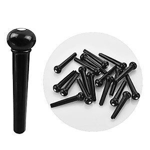 36PCS Acoustic Guitar Bridge Pins Pegs with 2 PCS Guitar Saddle Nut and Bridge Pin Puller Remover, Ivory & Black