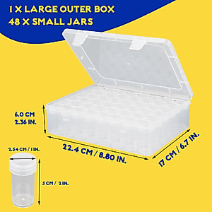 Bluedale 2 Pack Diamond Painting Storage Containers, 96 Slots Plastic Bead Organizer Box and 6 Sheets Labels, Small Embroidery Box for Diamond Painting Accessories, Craft, Seeds, Diamond Dots Storage