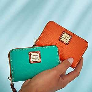 Dooney & Bourke Wallet, Pebble Grain Large Zip Around Credit Card Case Wallet - Brown