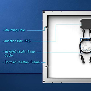 ACOPOWER 60 Watt 60W Polycrystalline Photovoltaic PV Solar Panel Module 12 Volt Battery Charging