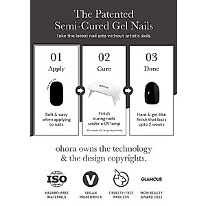 ohora Semi Cured Gel Nail Strips (N Milk Rose) - Works with Any Nail Lamps, Salon-Quality, Long Lasting, Easy to Apply & Remove - Includes 2 Prep Pads, Nail File & Wooden Stick - Pink