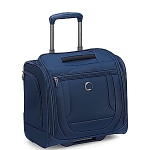 DELSEY Paris Helium DLX Softside Luggage Under-Seater with 2 Wheels, Navy Blue, Carry on 16 Inch