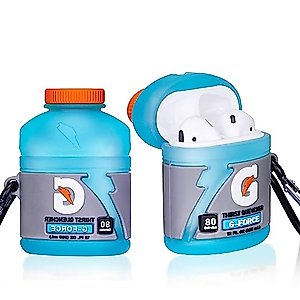 3D Airpod 2/1 Silicone Case, Soft 3D Cartoon Fashion Cute Cool Design Shockproof Protective Air Pods Cover Kids Girls Women Funny Lovely Headphone Unique Keychain Cases Compatible with AirPods 2&1