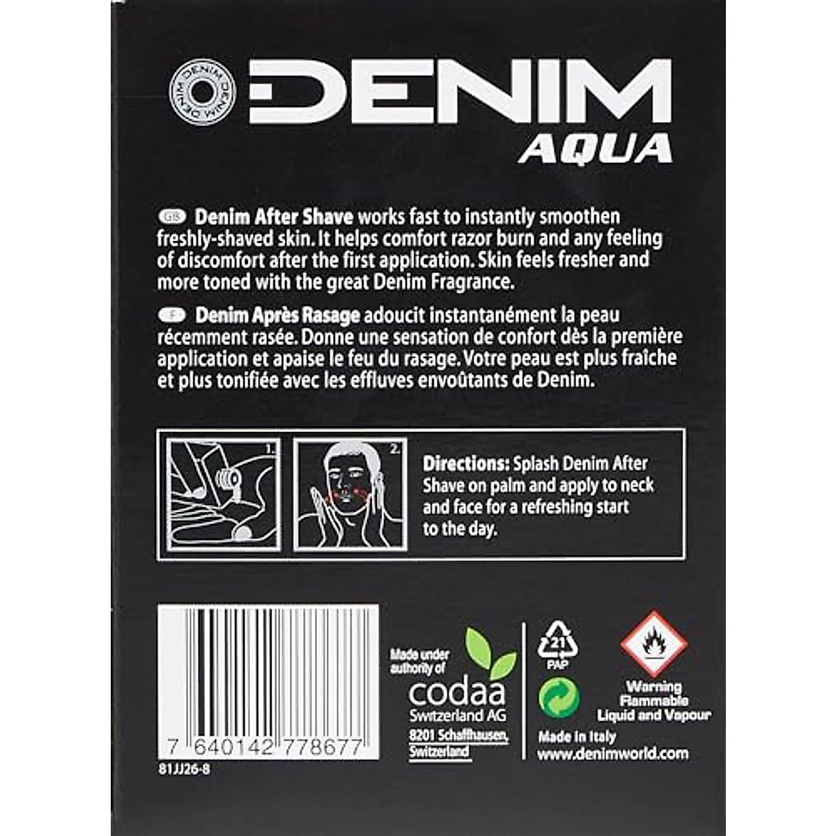 Denim Aqua After Shave Lotion 100 ml / 3.4 fl oz