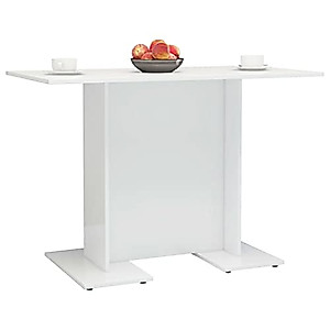 vidaXL Dining Table Home Indoor Kitchen Dining Room Living Room Office Dinner Dinette Table Desk Furniture High Gloss Black Engineered Wood