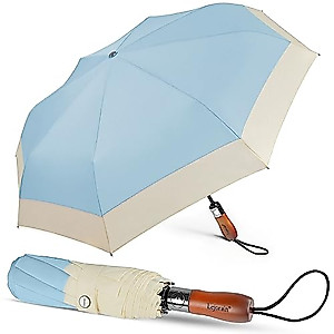 Lejorain Folding Golf Rain Umbrella - Wind Resistant 54inch Extra Large Compact Umbrella for Travel 210T Teflon Study Collapsible Adult Umbrella