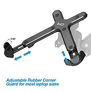 AVLT VESA 75x75 100x100 Laptop Holder for 11 Inch to 17 Inch Laptops - Supports Up to 8.8 Pounds - Adjustable Steel Laptop Mount Tray - Strong Securing Strap (Laptop Tray Only)