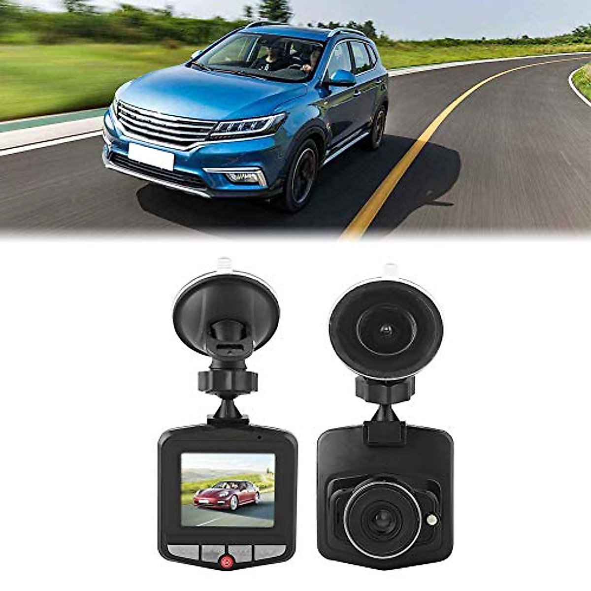 Car Driving Recorder, 1080P Full HD Dash Cam Portable 2.2inch Car DVR Camera 170° Digital Driving Video Recorder A5 Built-in GPS Recorder Loop Recording 1/3" CCD Image Sensor Anti-Vibration OSD
