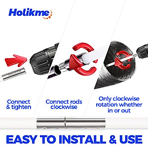 Holikme 40 Feet Dryer Vent Cleaner Kit Flexible Lint Brush with Drill Attachment, Extends Up to 40 Feet for Easy Cleaning, Synthetic Brush Head, Use with or without a Power Drill