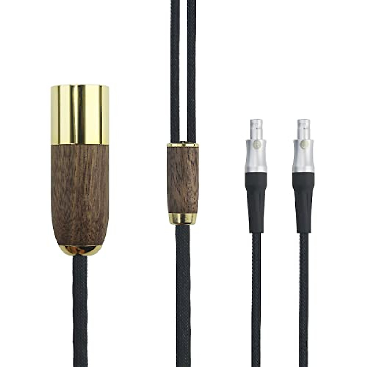 NewFantasia 4-pin XLR Balanced Cable 6N OCC Copper Single Crystal Silver Plated Cord Compatible with Sennheiser HD800, HD800S, HD820 Headphones Walnut Wood Shell 3m/10ft