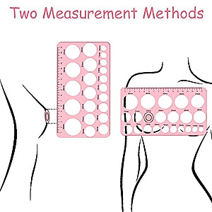 4 Pcs Nipple Rulers, Nipple Ruler for Flange Sizing Measurement Tool, Soft Silicone Flange Size Measure for Nipples Breast Flange Measuring Tool - New Mothers Musthaves (Pink+ Blue)