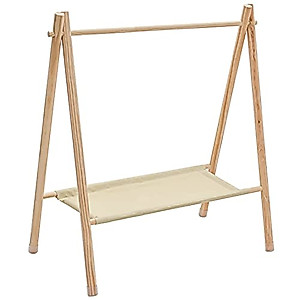 Morimoe Garment Rack for Pets/Dolls/Baby, Hanger Rack, Dress up Storage, Clothes Organizer, Wooden (Beige, Large)