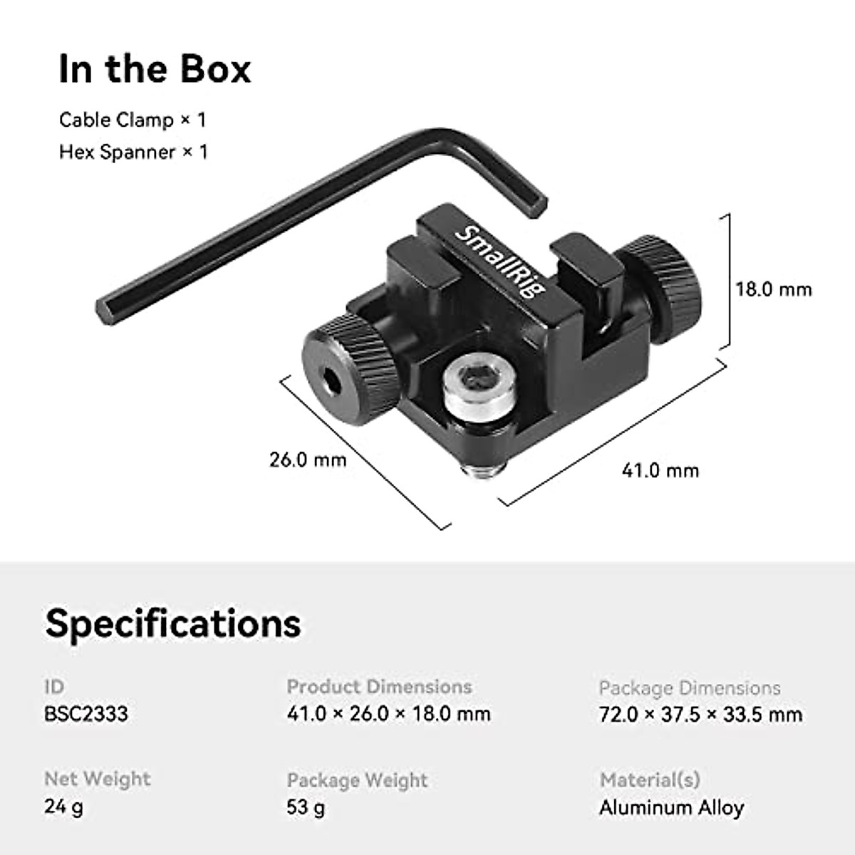 SMALLRIG Cable Clamp Lock for HDMI Cable Microphone Cable Power Cable SDI Cable - BSC2333