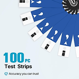 G-425-3S Diabetic Blood Test Strips*100, Used for G-425-3 Blood Glucose Monitor, 0.7μl Blood Sample, Accurate Measurement, Results in 5 Seconds, 2 Bottles of 50 Pieces Each