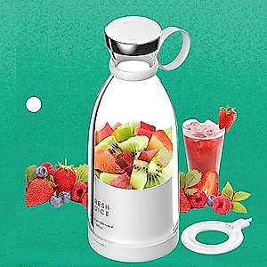 Personal Portable USB Rechargeable Electric Mini Fresh Juicer Blender and Smoothie Maker (White)