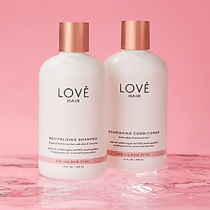 Love Hair - Shampoo and Conditioner Duo Bundle, All-Natural Hair for Dry Hair & All Other Hair Types, Paraben- & Sulfate-Free, Vegan & Cruelty-Free, 12 Oz