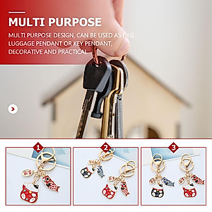 2pcs Cute Cartoon Keychain Bag Pendant Unique Car Key Holder Decorative Key Rings Purse Backpack