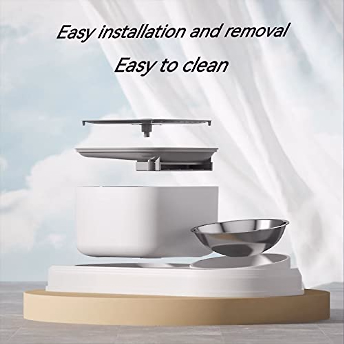 Cat Water Fountain and Food Bowl 3l/Utomatic Pet Fountain Dog Water Dispenser Cat Water Fountain Ultra-Quiet Pump 3 pcs Filter Waterproof matLED Light Cat Feeding and Watering Supplies