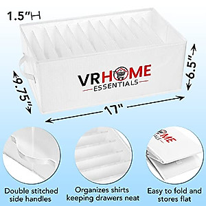 VR HOME ESSENTIALS Closet Organizers and Storage | Clothes Organizer | 12 Grid | Shirt Organizer | Drawer Organizer for Clothing | Wardrobe Clothes Organizer | Closet Organizer
