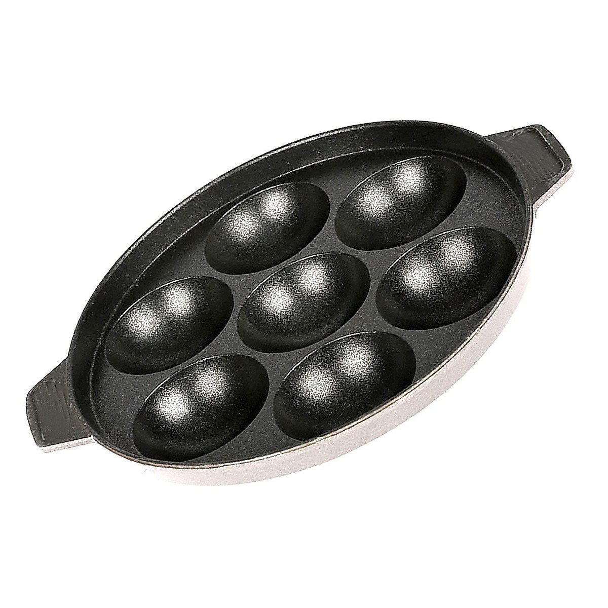 SRIYUG Non-Stick Appam Pan with Stainless Steel Lid, 6.5" x 6" x 1.5"
