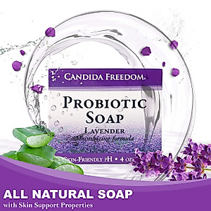 Candida Freedom Massey's Lavender Bliss Probiotic Soap Bar - Ideal Gift for a Spa-Like Experience - Perfect for Men & Women - Elevate Your Daily Wash with this Invigorating 4oz Bar