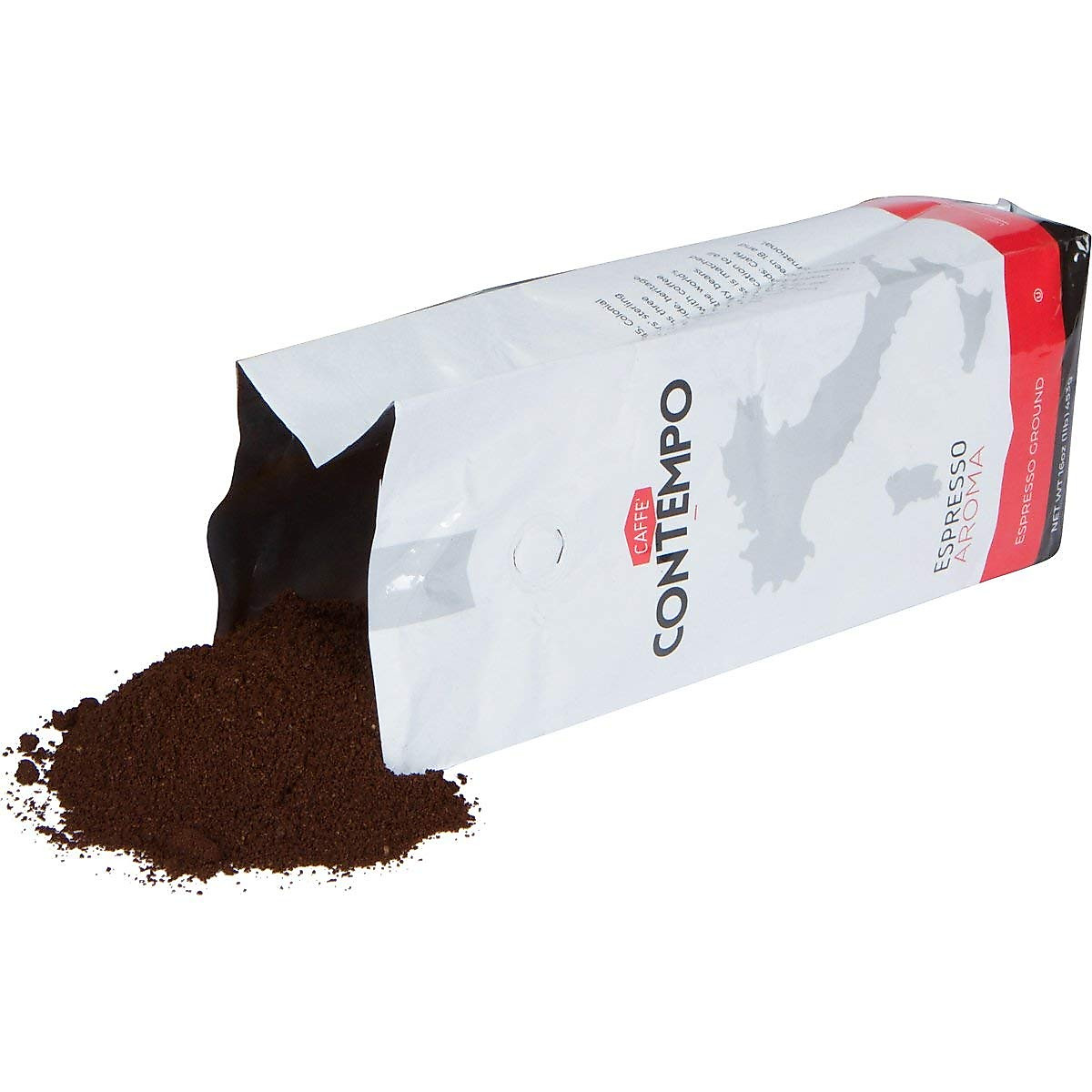CAFFÉ CONTEMPO Italian Style Ground Espresso, Aroma Blend, 1 LB Fine Grind, Dark Roast, Freshly Roasted, Perfect for Moka Pot Coffee