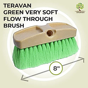 Teravan Green Obround Very Soft Flow Through Brush for Washing Vehicles and Boats (8 Inch)