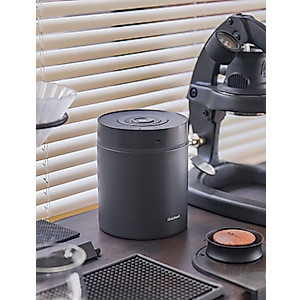 OUTPEAK Neo 2025 Kilo Auto Vacuum Coffee Canister, 1.5L Capacity for 17.6oz of Coffee Beans, One-Button Operation, Stainless Steel Coffee Storage Container for Barista, Gifting (Large, Matte Black)