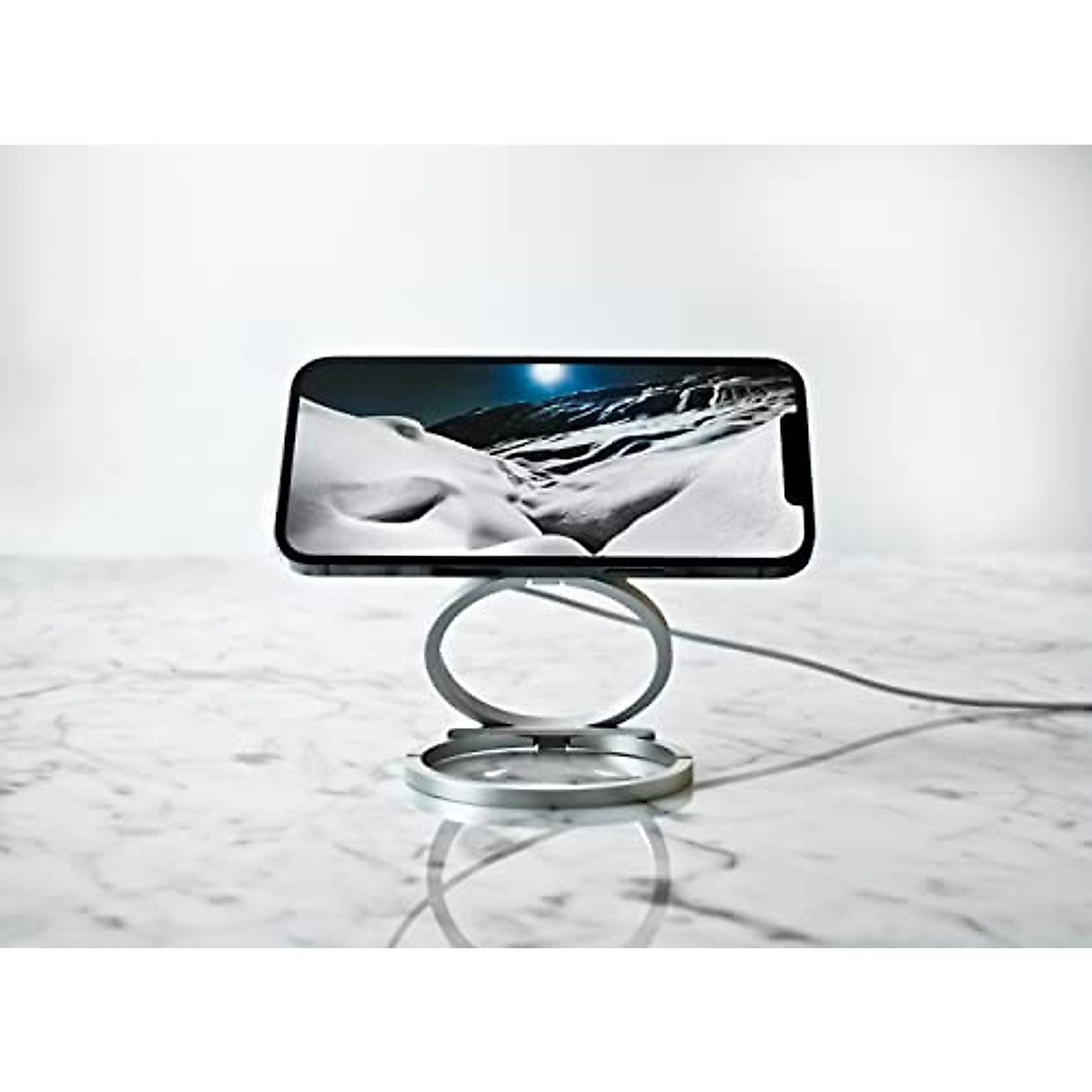 Galileo Gear - MagDisc Thinnest Charger Stand Compatible for MagSafe Charger, Desk Phone Stand - Fast Wireless Charger Stand, Compatible for iPhone 12, 13, 14