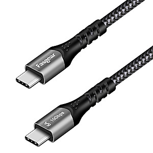 Fasgear USB C to USB C Cable, 1 Pack 10ft USB 3.1 Gen2 Type C 20V/5A Fast Charging 100W Power Delivery Cords for USB-C Device, 10Gbps Data Sync, 4K@60Hz Video Output, Quest Link(3m,Black)