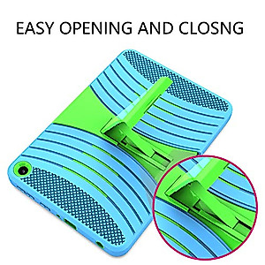 EpicGadget Case for Amazon Fire HD 8 / Fire HD 8 Plus (12th Generation, 2022 Released) - Heavy Duty Hybrid Case Cover with Kickstand + 1 Screen Protector and 1 Stylus (Blue/Green)