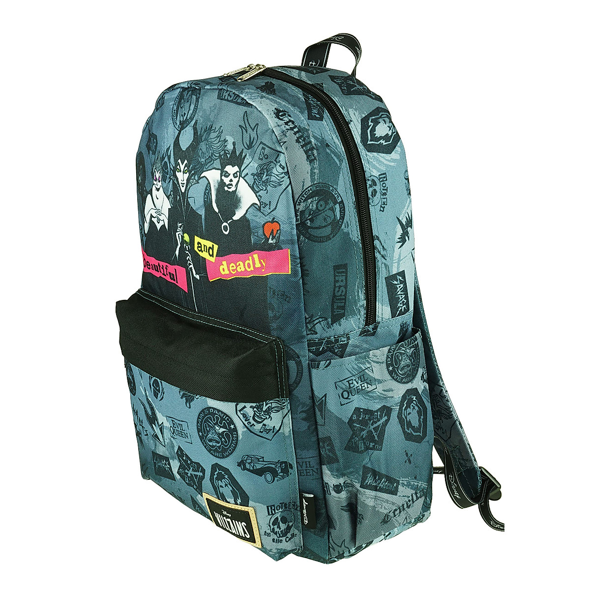 KBNL Classic Disney Villains Backpack with Laptop Compartment for School, Travel, and Work (Villains), Multicolor, Large