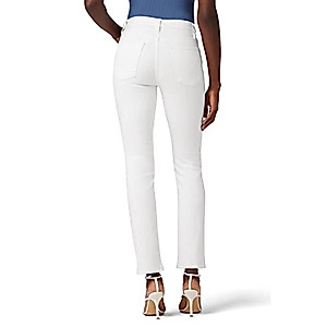 HUDSON Jeans Women's Nico Mid Rise, Straight Leg Ankle Jean, White