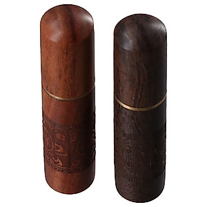 Uniquer 4 Pieces Wooden Sewing Needles Holder Set Retro Engraving Printed Needle Storage Case Box for DIY Sewing Craft Accessories