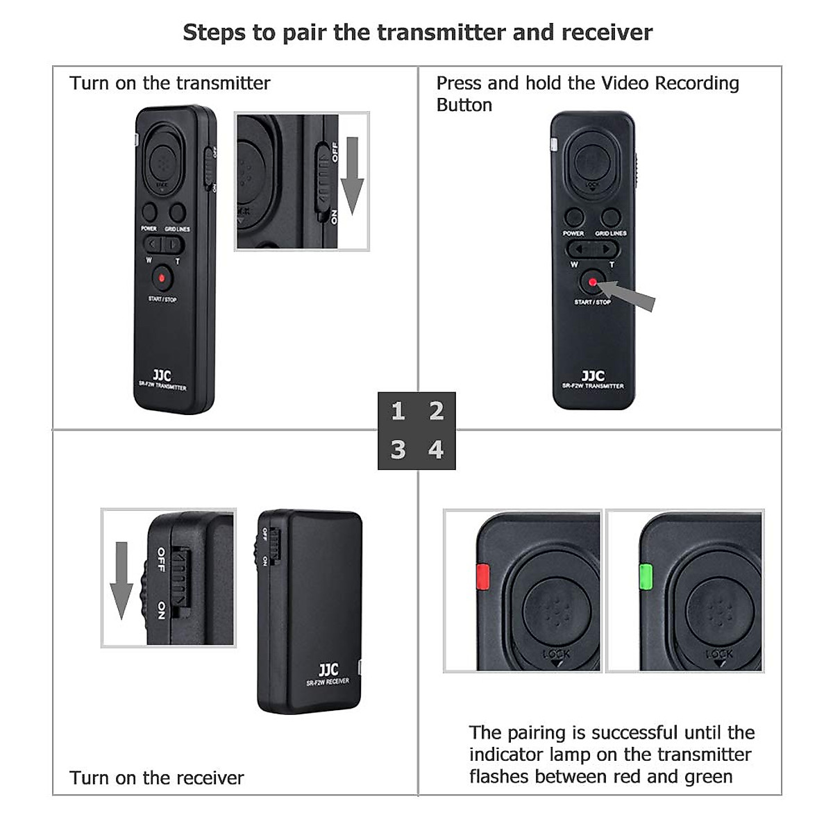 JJC RMT-VP1K Wireless Remote Control for Sony ZV-1 A7IV A7R V IV A7SIII A9 III FX30 FX3 A6000 A6100 A6300 A6400 A6600 RX100 VII FDR-AX33 AX43 AX53 AX100 AX700 HDR-CX405 CX440 CX455 CX675 CX900 & More