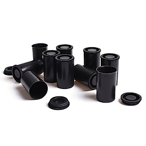 CTKcom 35MM Film Canisters(24 Pack)- Tight Sealing Lids on All Canisters for Travel or Small Storage and Geocaching,24 Pack(Black)