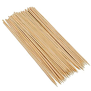 (100 PCS) Natural Bamboo 12’’ Skewers, Heavy Duty Wooden Skewers for Fruits, Kebabs, Grill, BBQ, Campfire, Suitable for Kitchen, Party, Food Catering and Crafting, Bamboo Skewers by Tezzorio