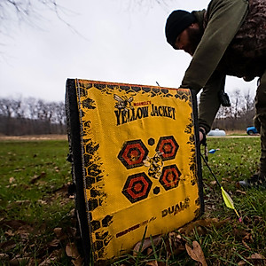 Morrell Targets Yellow Jacket 380 FPS Dual Threat Weatherproof Compound Crossbow Cube Any Tip Foam Archery Target with Carry Handle, Yellow