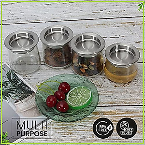 4 Oui Yogurt Jar Lids | Stainless Steel Metal Yoplait Oui Lids Only | Food Safe, Durable, Airtight, Reusable | Water and Liquids Contact Safe | For Regular or Petite Dessert Oui Jars| 4-Piece Set