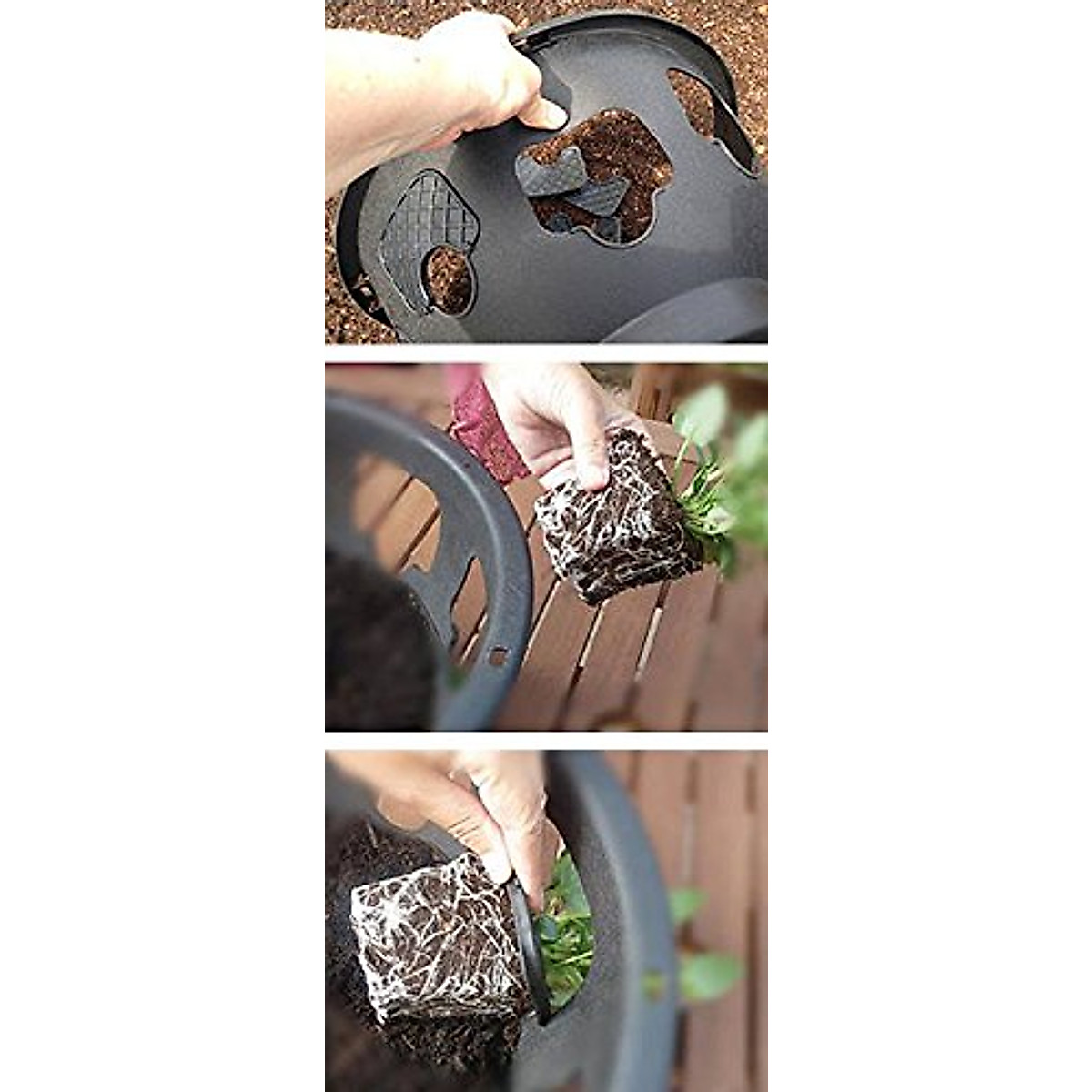 Ultimate Hanging Baskets - Strawberry, Tomato, Flower, and Herb Outdoor Planters - Use Garden Pots For Growing Plants Outside On A Deck, Fence, or Balcony (2, Mocha)