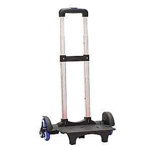 ChezMax Backpack Trolley Foldable Trolley Cart 6 Wheels Rolling-Luggage Carts Aluminium Alloy Luggage Hand Cart for Bags
