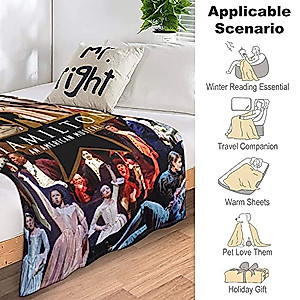 Blanket Musicals Throw Blanket Ultra Soft Blankets Warm Lightweight Flannel Blanket for Bedding Sofa and Travel All Season 50"X40"